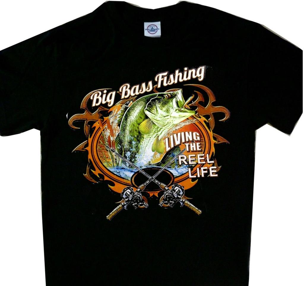 Buy Big Bass Fishing Living The Reel Life Tee Men Summer Shirt Men 'S ...