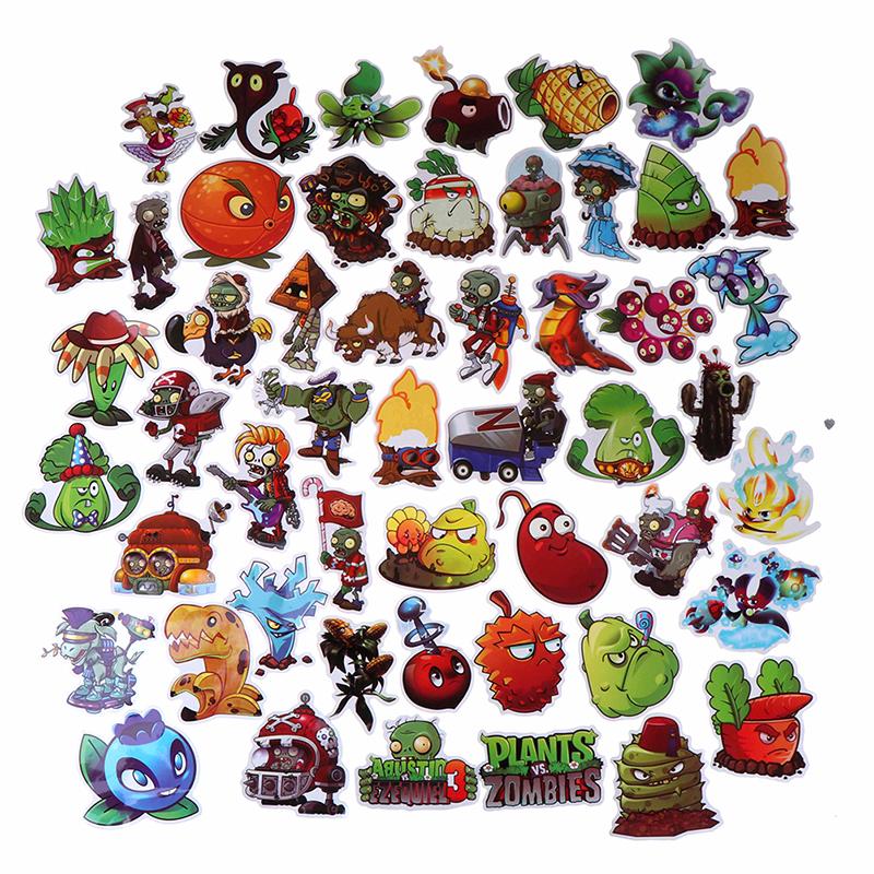 Buy 50 Pcs/Set Plants Vs Zombies Graffiti Stickers For Bike Skateboard ...