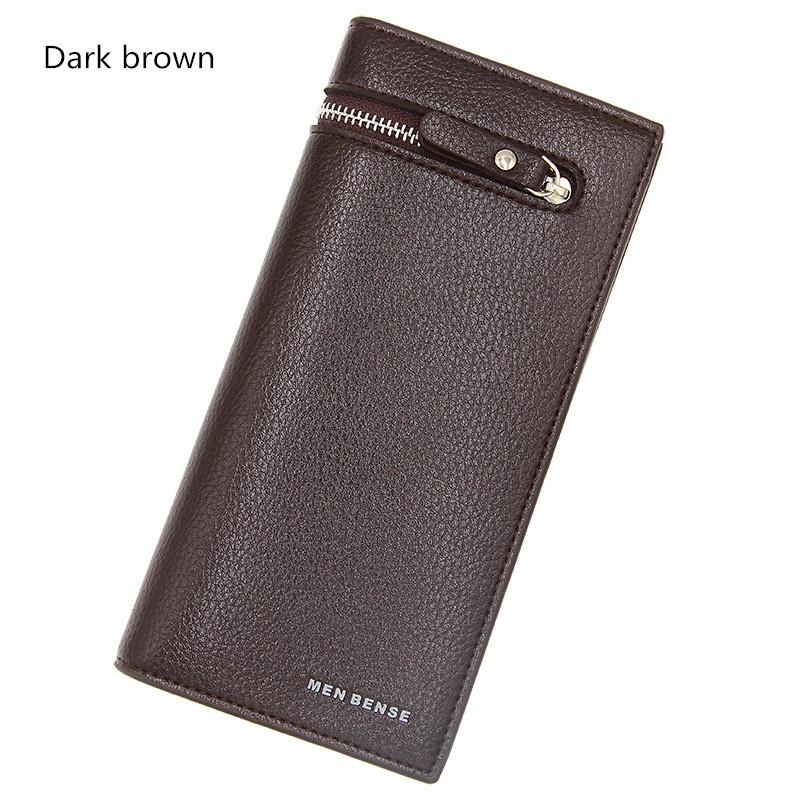 MenBense Fashion Business Casual Men Long Wallet Zipper Purse Leather ...