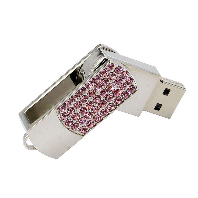 Buy Metal Crystal Diamond Rotary Key Chain USB 2.0 Flash Drive 8GB 16GB ...