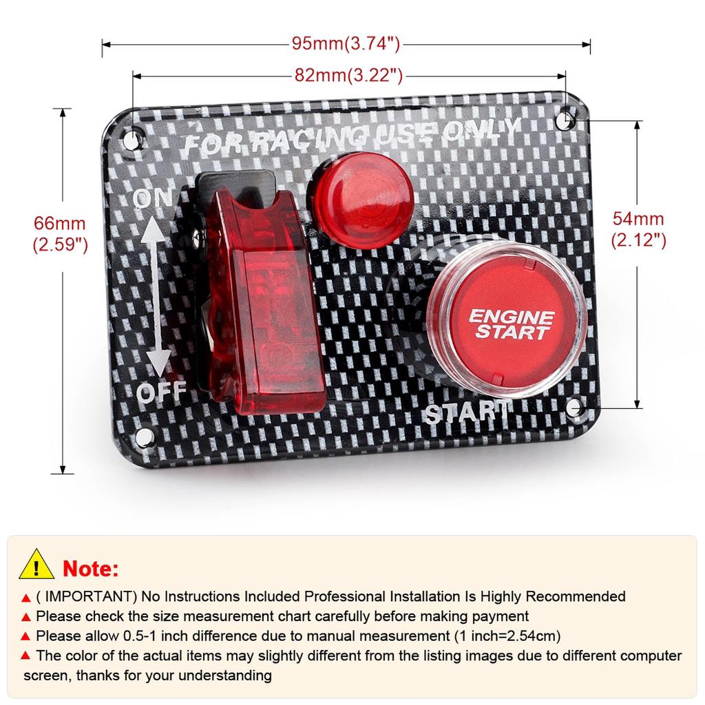 Buy 12V Ignition Switch Panel, Race Car Ignition Switches with Push ...