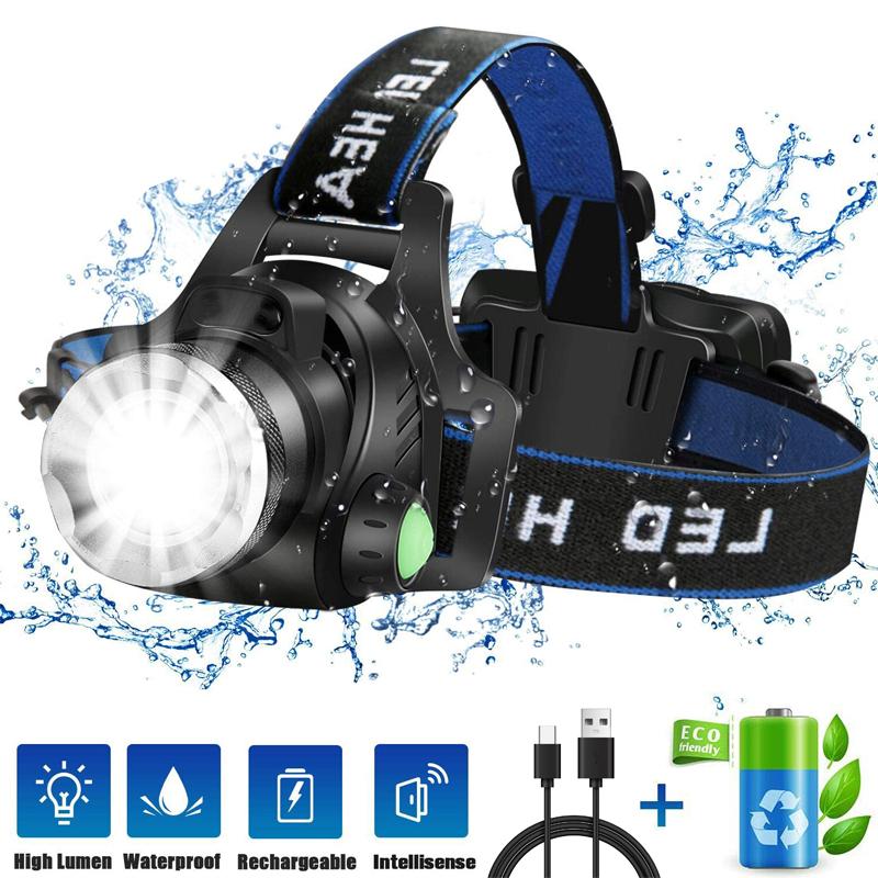 Headlamp T6 L2 V6 LED Headlight Zoomable Head Lamp Waterproof Head ...