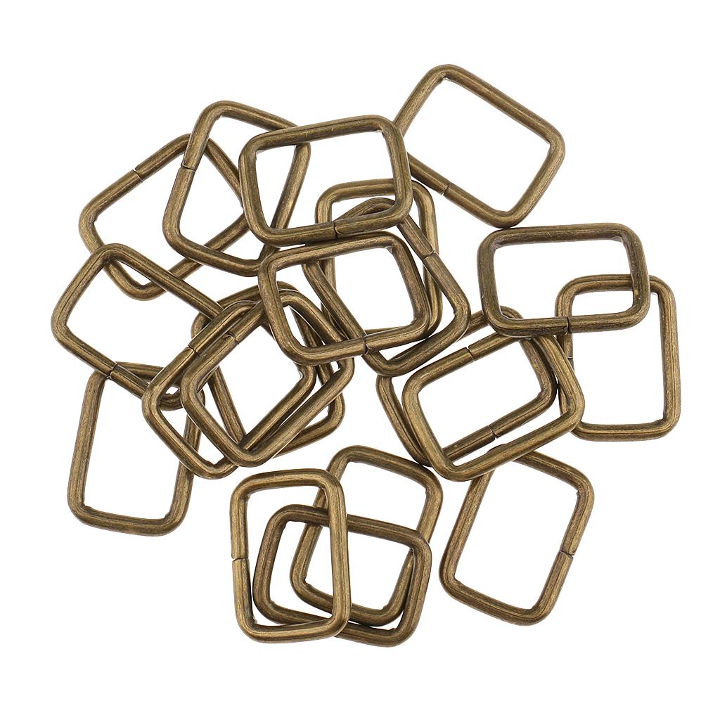 20 Pieces Metal Square Buckle Connector for DIY Bag Craft 20x12x2.8mm ...