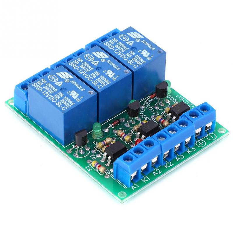 Buy Relay Module 3 Channel High Level Trigger with Optocoupler ...