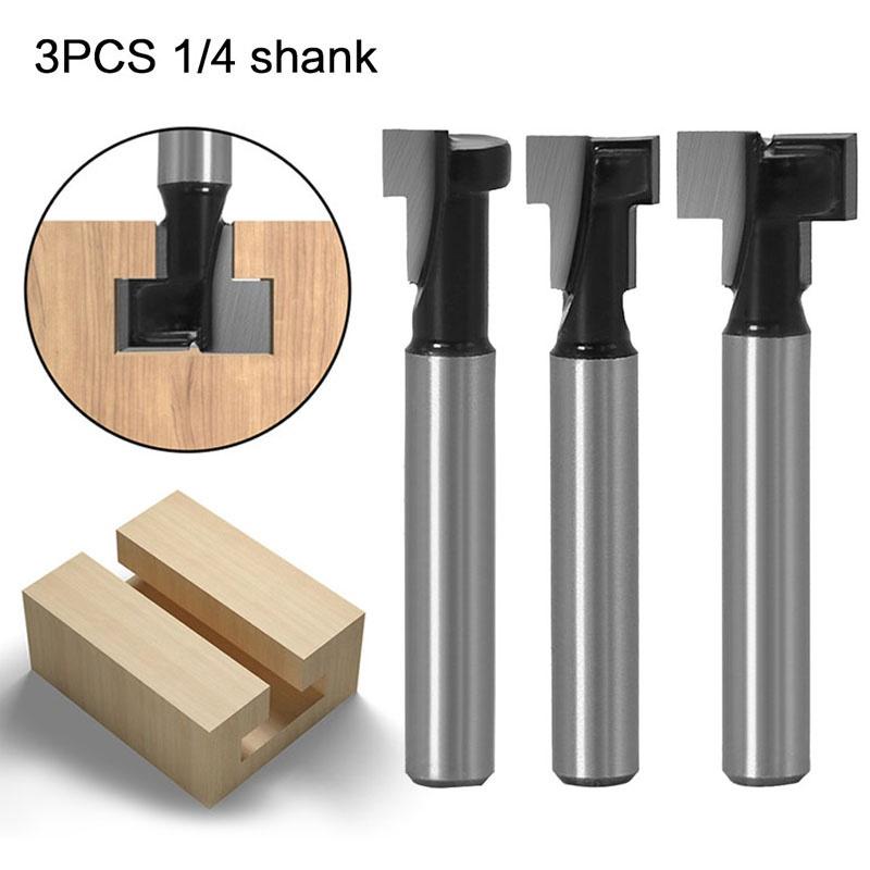 Buy New 3Pcs 1/4 Handle T-slot Cutter Set T-slot Shank 8mm For M5 M6-M8 ...