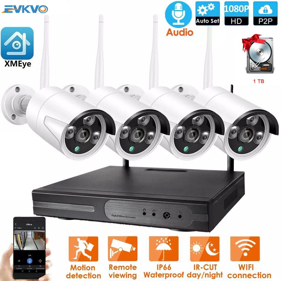 1080P NVR IP Camera Kit Wifi System Night Vision Outdoor Indoor ...