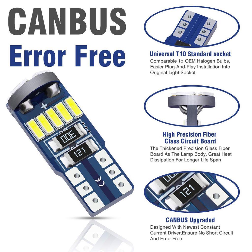 Buy 10/ 20pcs Audew W5W / T10 LED CANBUS Car Lamps Vehicle Wedge Type ...