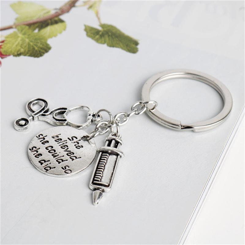 Buy Jewelry Doctor Medical Tools Stethoscope Syringe Pendants Key ...