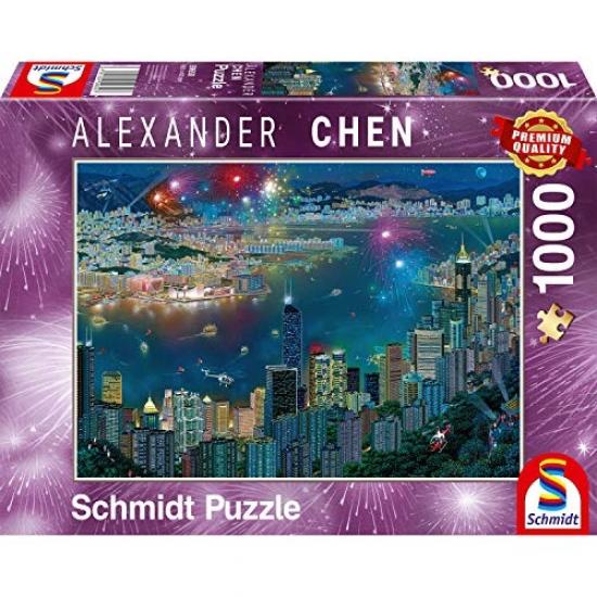 Buy Schmidt puzzle 1000 pieces: fireworks over hong kong 59650 at affordable prices — free ...
