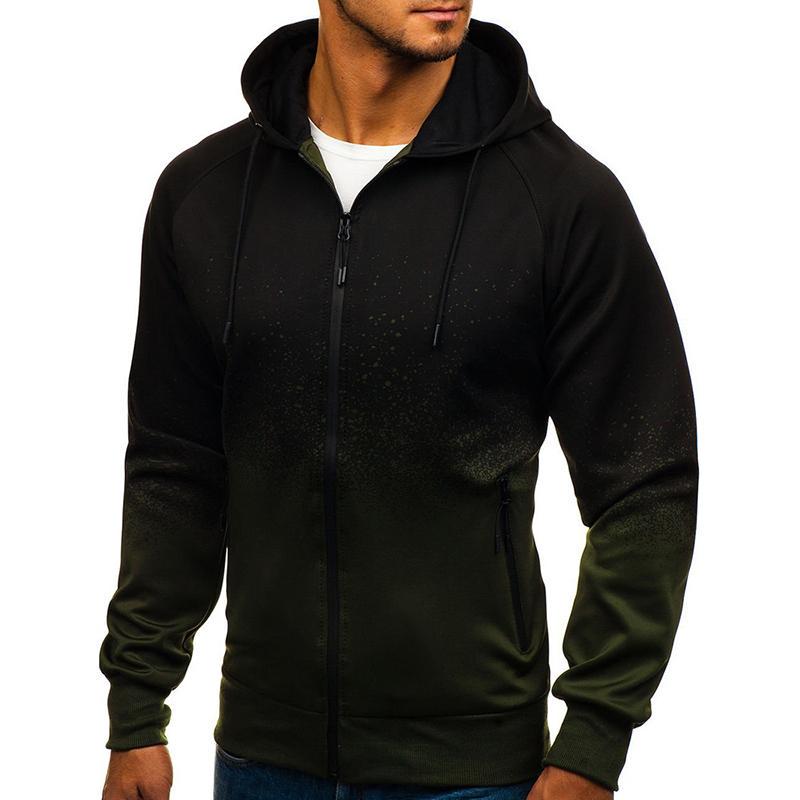 Buy Mam Autumn Casual Slim Fit Colorful Print Male Mans Trade Zipper Up ...