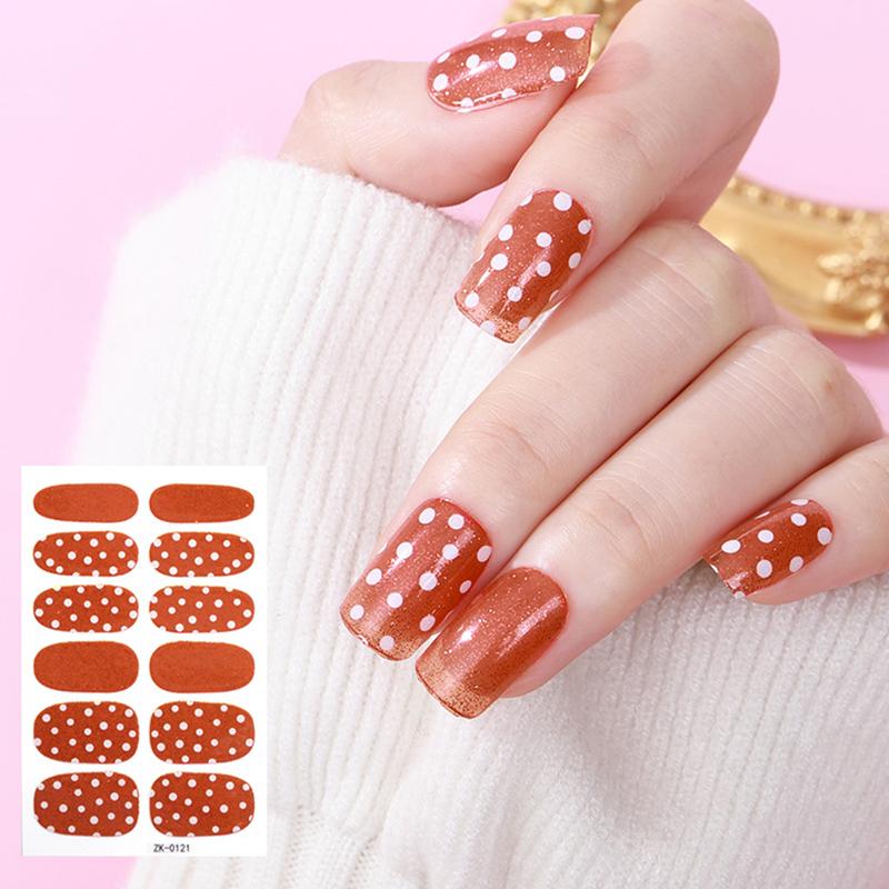 1Sheet Fake False Nail Art Sticker 3D Bronzing Flower Decals Full ...