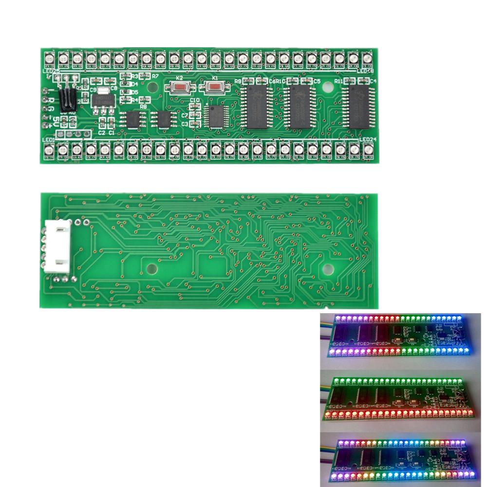 DC 5V-6V MCU RGB Display Pattern Dual Channel 24 LED VU Level Indicator ...