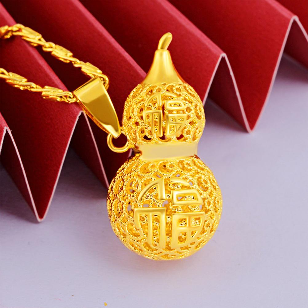 Buy 1pc Hollow-out Pendant Chain Neck Jewelry Supply Calabash Design ...