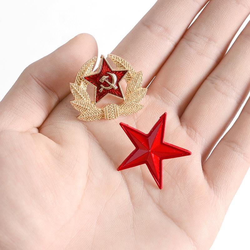 Buy Red Star Hammer Sickle Enamel Pin Retro USSR Symbol Brooch Soviet ...