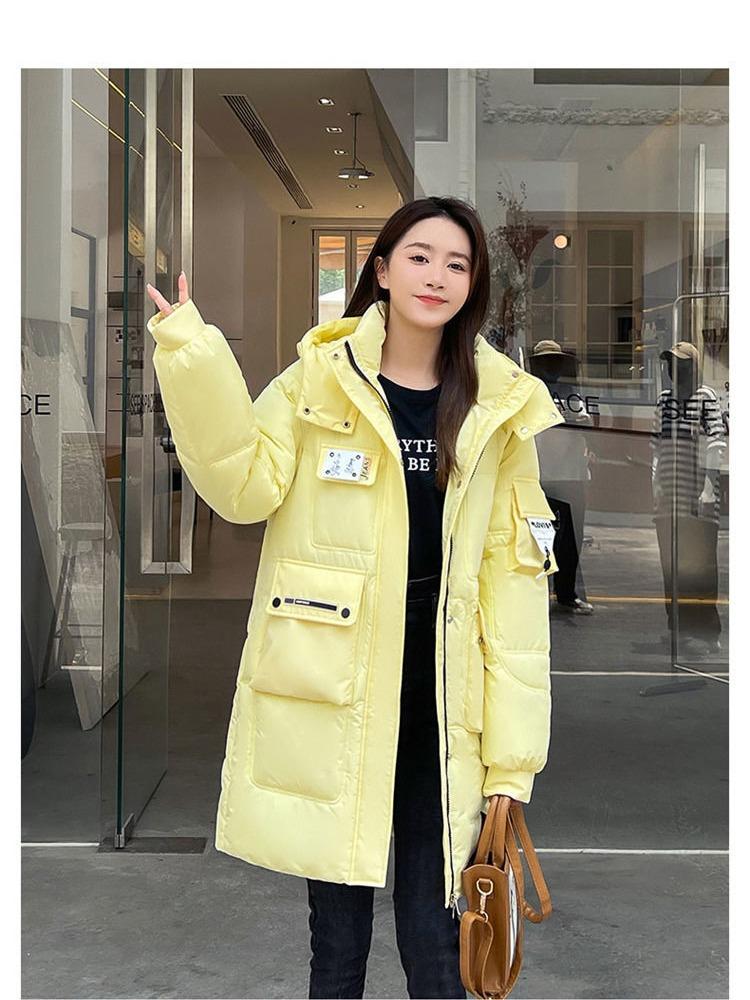 Осенне-зимняя женская куртка среднего размера на хлопковой подкладке ...