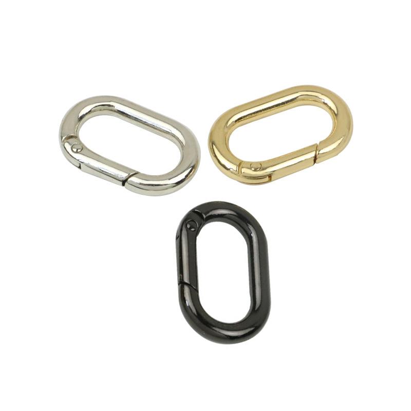 Cheap 5pcs Oval Push Gate Spring Snap Open Hooks Spring Ring Keychain ...