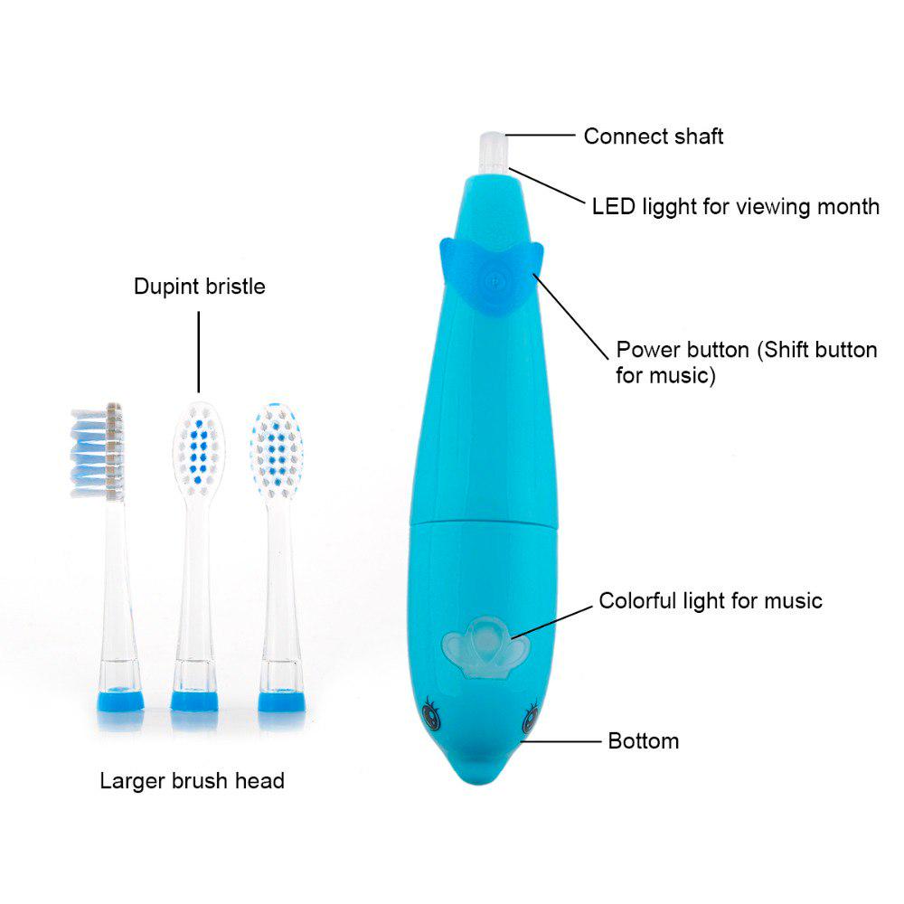 Buy Cartoon Dolphin Children Electric Toothbrush Music Tooth Brush Kids ...