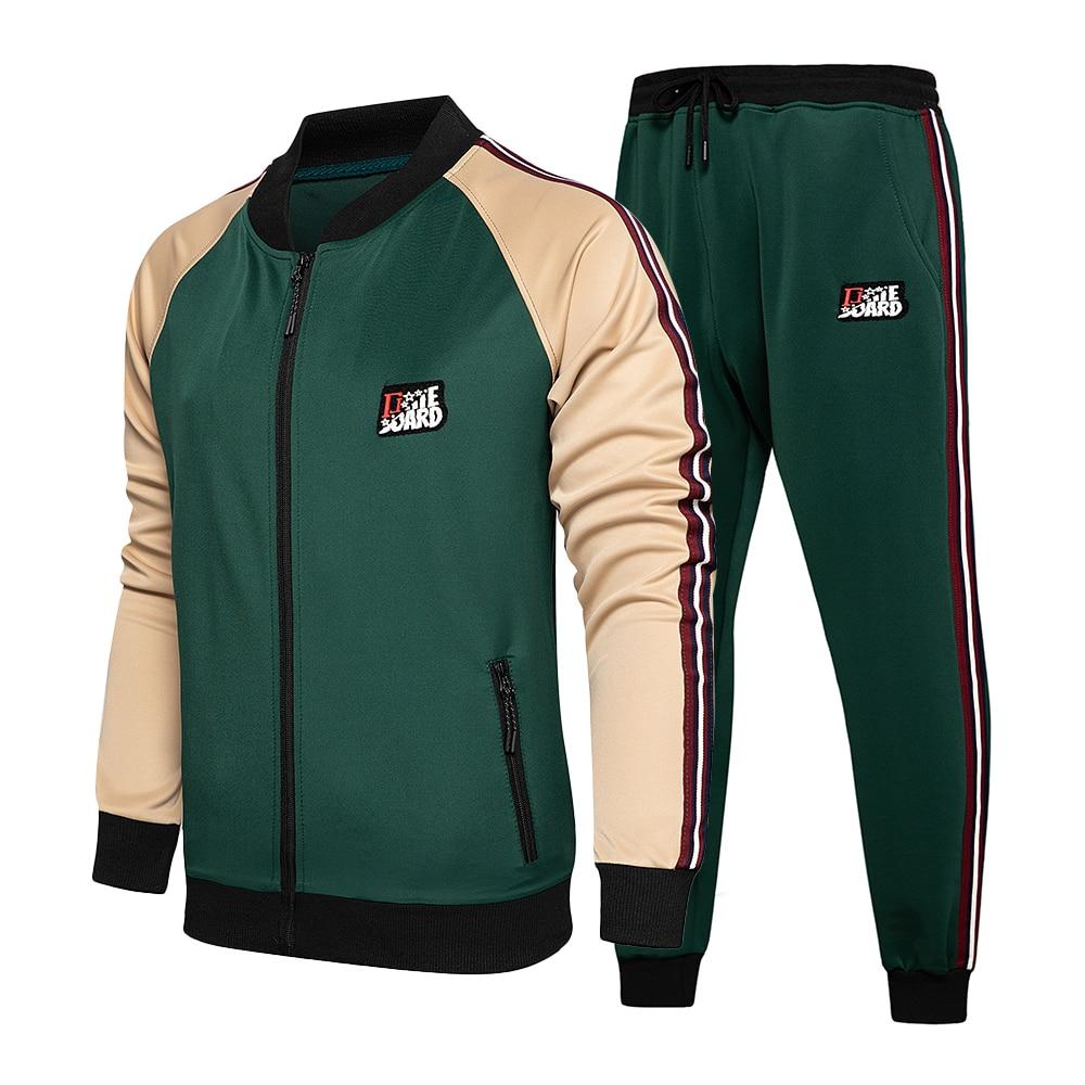 Buy Gyms Spring Male Jacket + Pants Casual Track Suit Men Sweatshirt ...