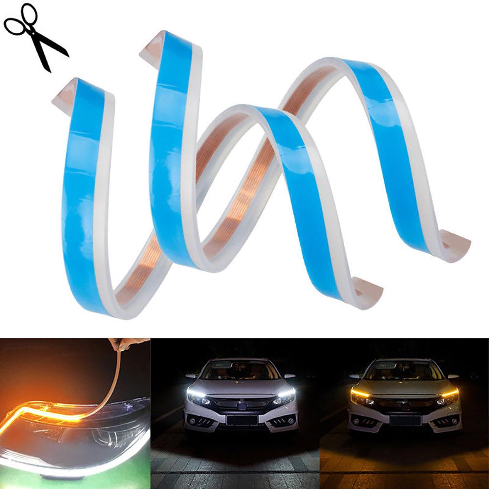 Buy Quick Connector 45CM Slim Amber Sequential Flexible LED DRL Turn ...