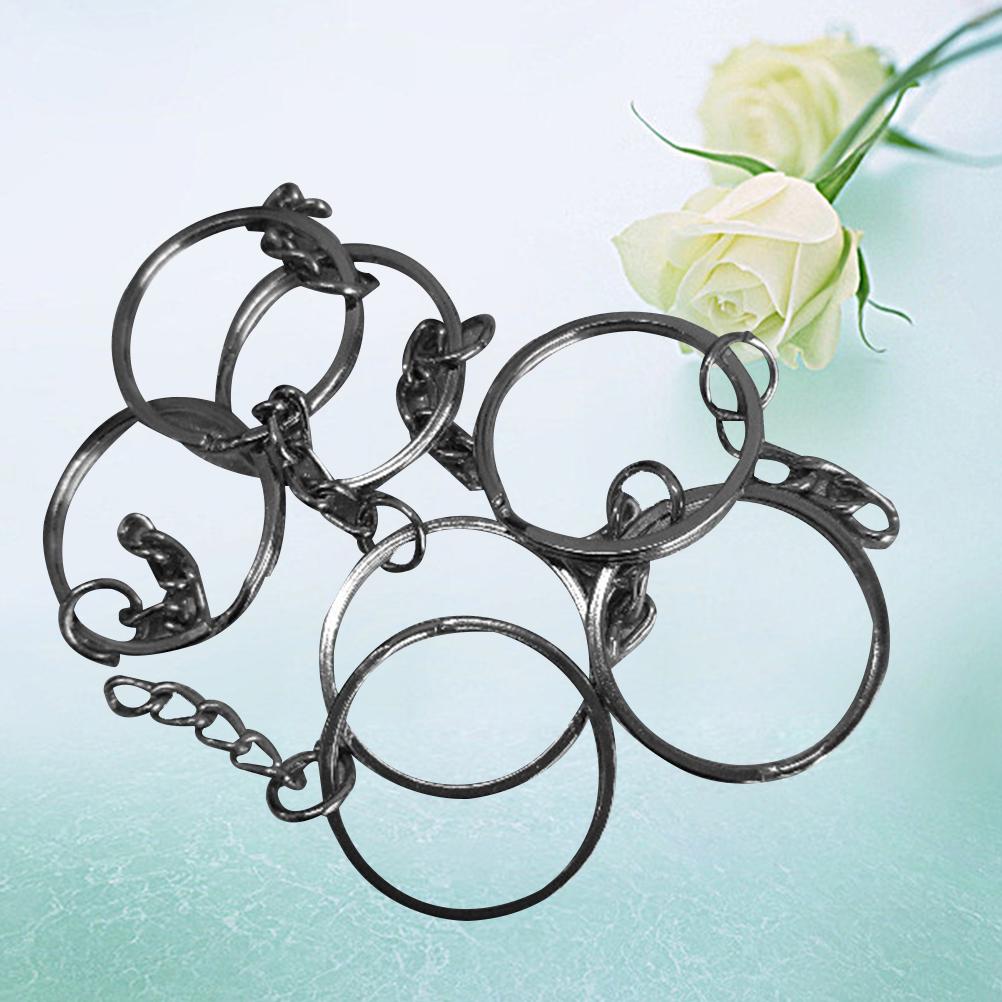 Buy 100Pcs 25mm Split Key Ring Jump Mental Flat O Key Ring with Solid ...
