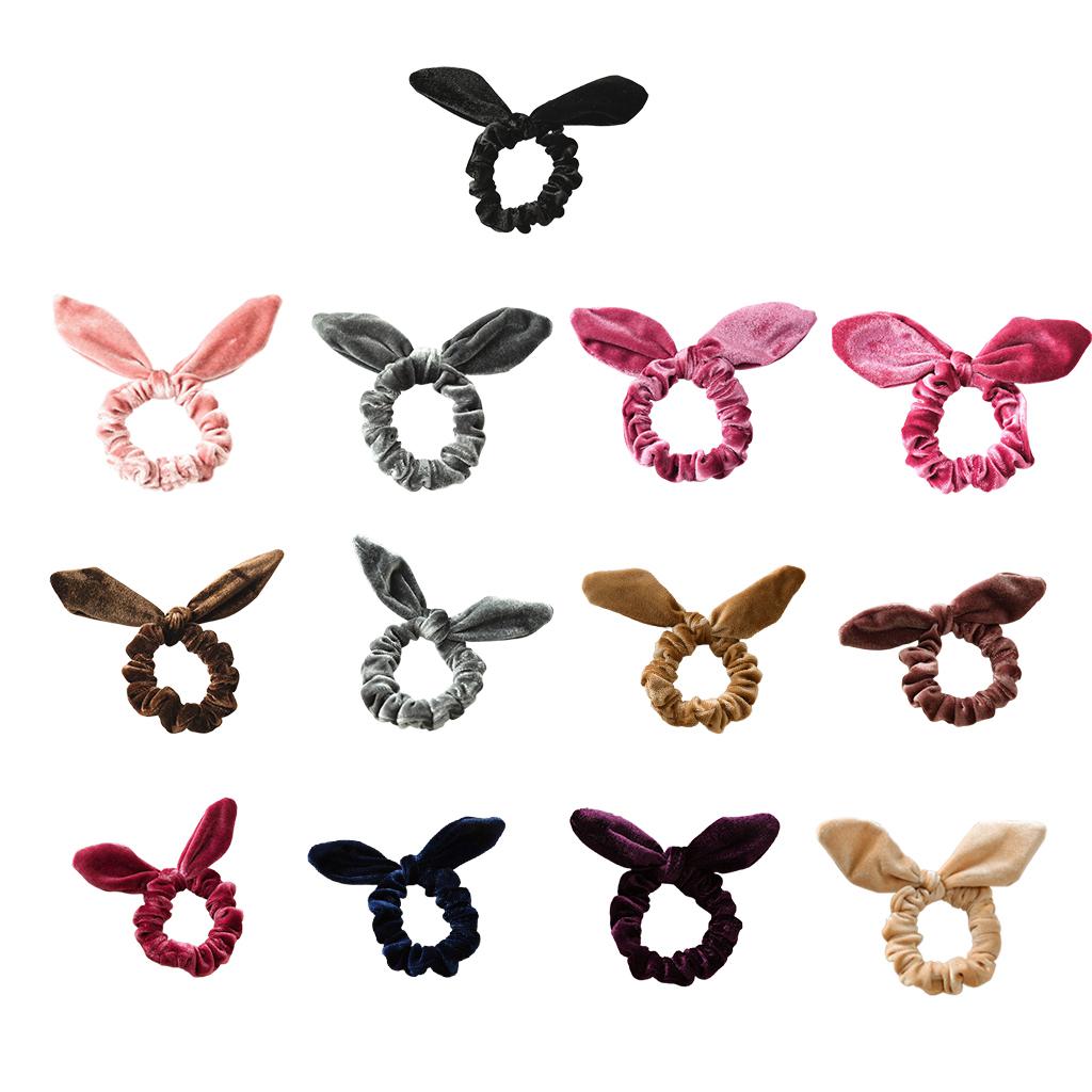 Satın alın Hair Scrunchies Rabbit Bunny Ear Scrunchie Velvet Ties Bands ...