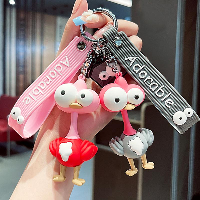 Buy Cartoon Animal Key Chain Pvc Zebra Giraffe Funny Toy Keychain Car ...