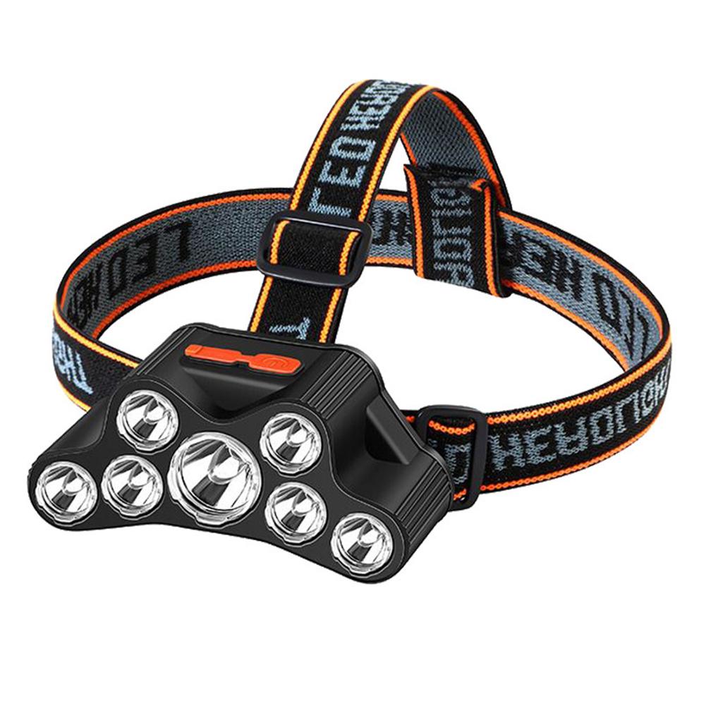 Satın alın 7xLED Beads Portable Strong Headlight USB Rechargeable Head ...