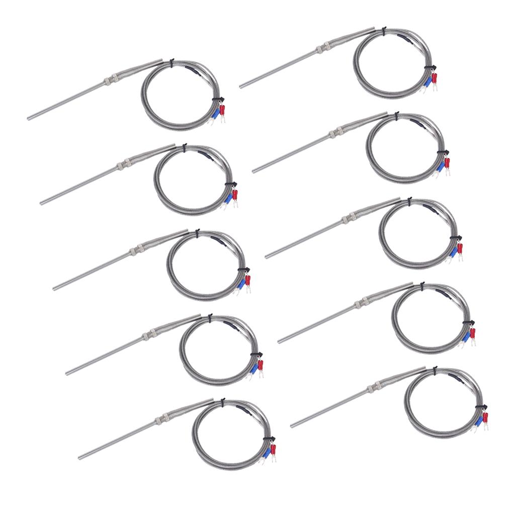 10Pcs 100mm Spade K Type Temperature Controller Thermocouple Sensor ...