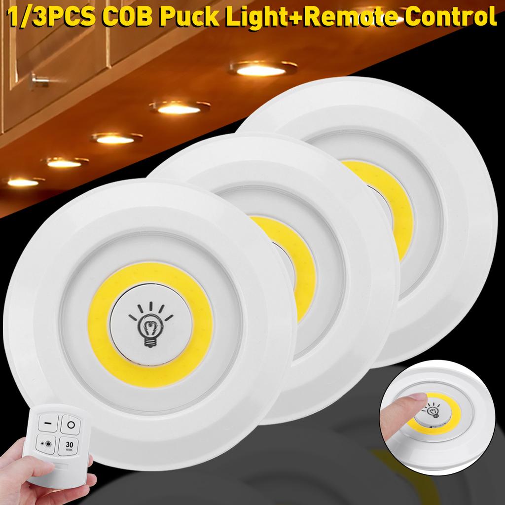 Buy 1/3PCS COB Puck Light Household Remote Control LED Kitchen Light ...