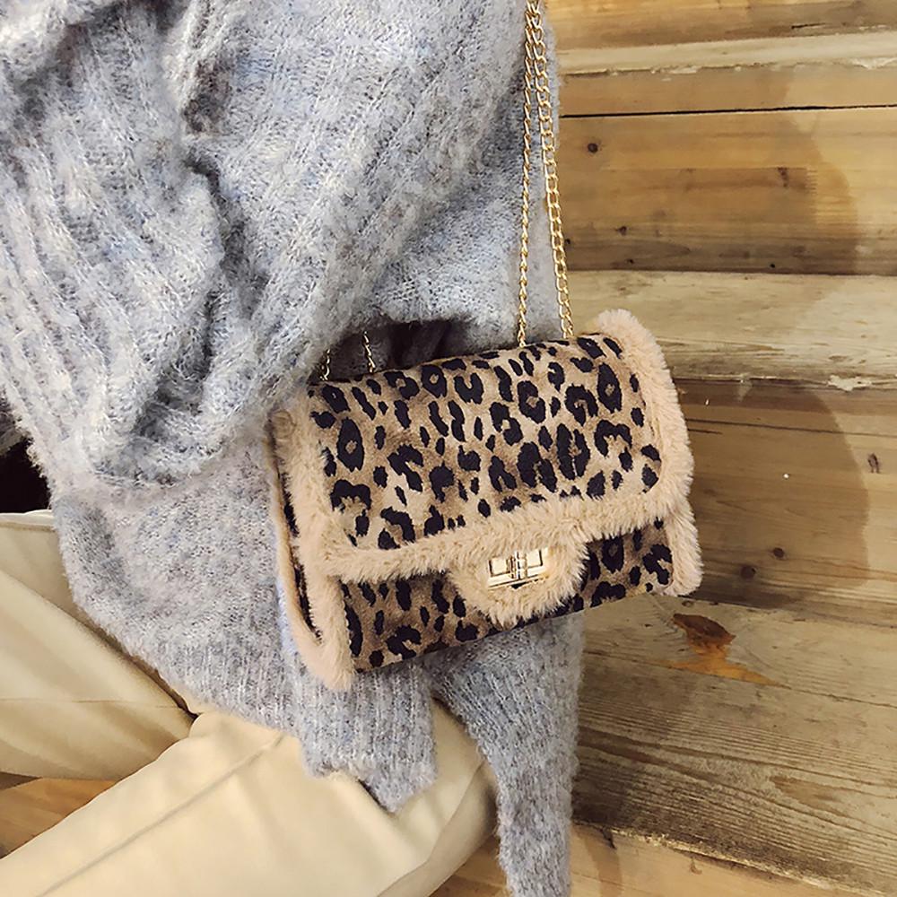 Buy Women Leopard Small Bag Wild Fur Bag Shoulder Messenger Bags at ...