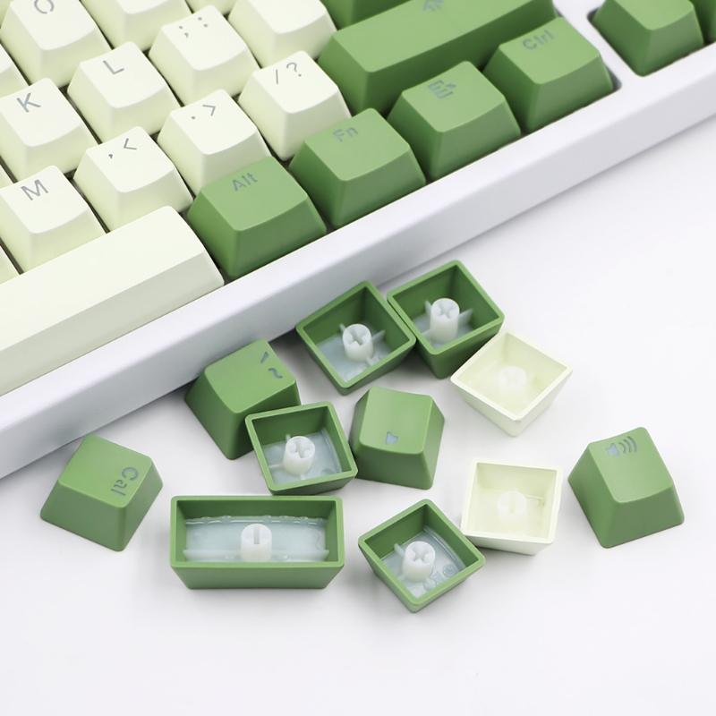 Buy 124 Keys Matcha OEM Color Matching Key Cap PBT Double-shot ...