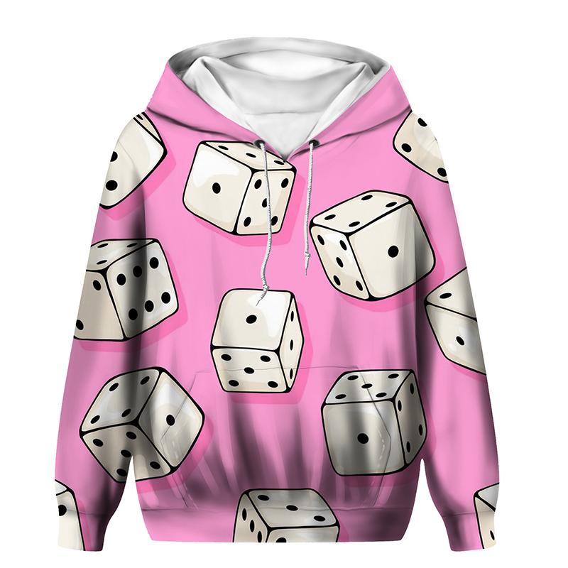 Buy Boys Girls Hoodies Fashion Dice Graphic Printed Pullovers 3D ...