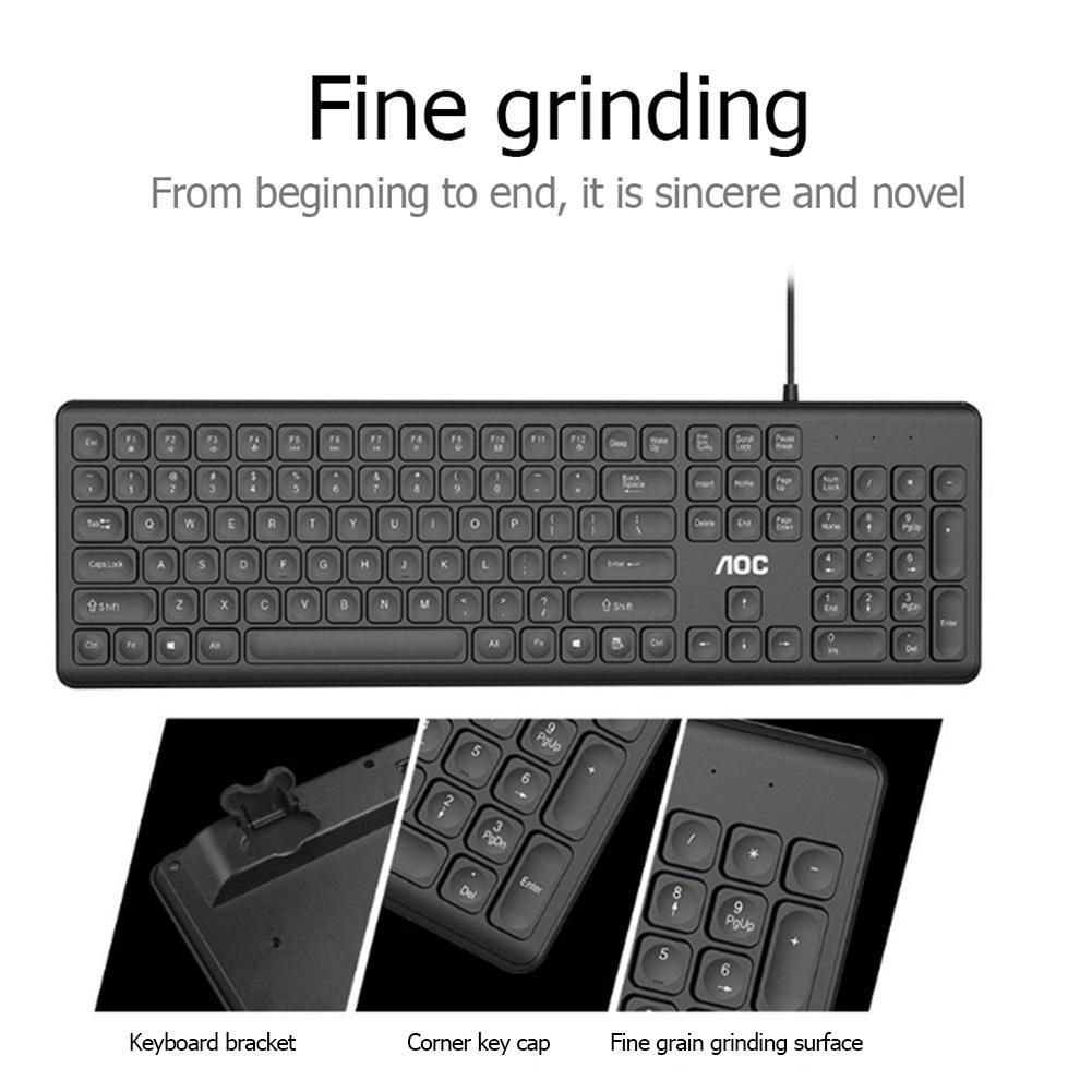 Buy AOC KB100 Wired Gaming Silent 106 Keys Ergonomic USB Keyboard for ...