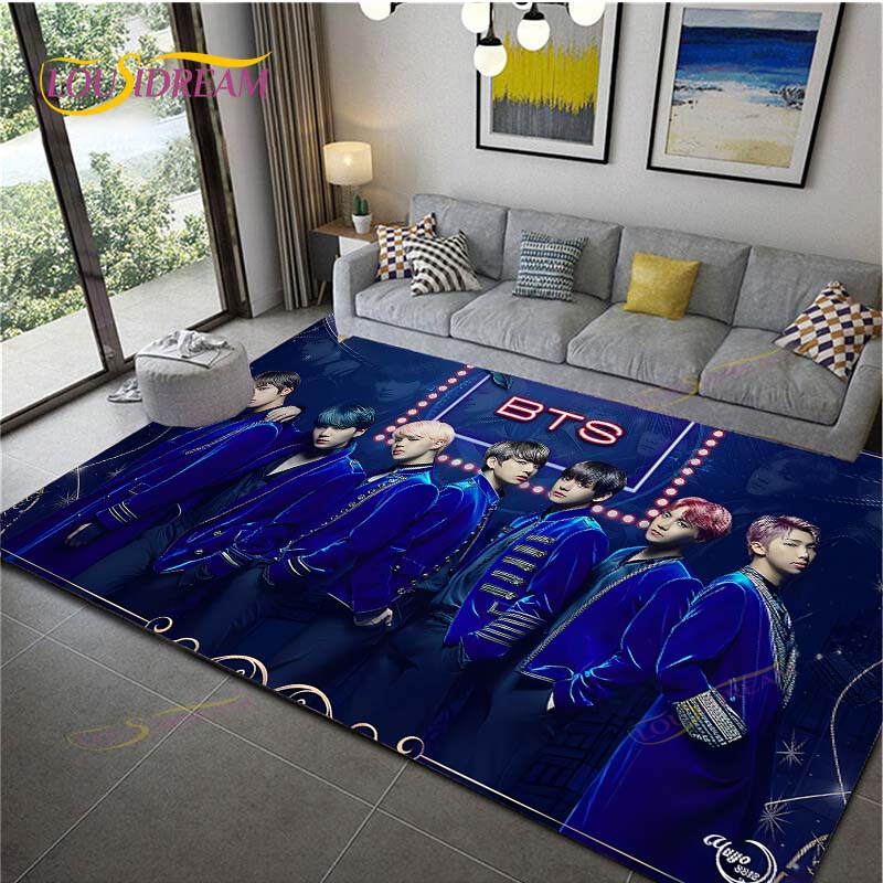 Kpop Bangtan Boys Carpet for Living Room Soft BTS Floor Mat Rugs for ...