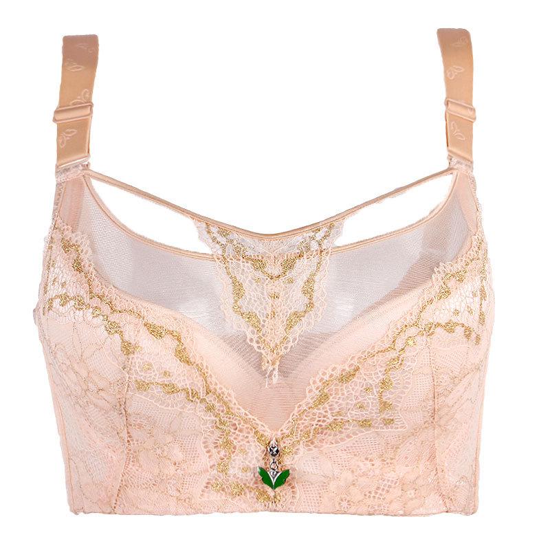Buy Plus Size Mesh Lingeire Lace Wireless Bra Full Coverage Push Up ...
