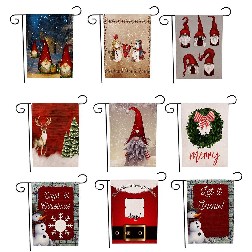 Garden Welcome Flags And Banners Christmas Old Man Series Flax Banner ...