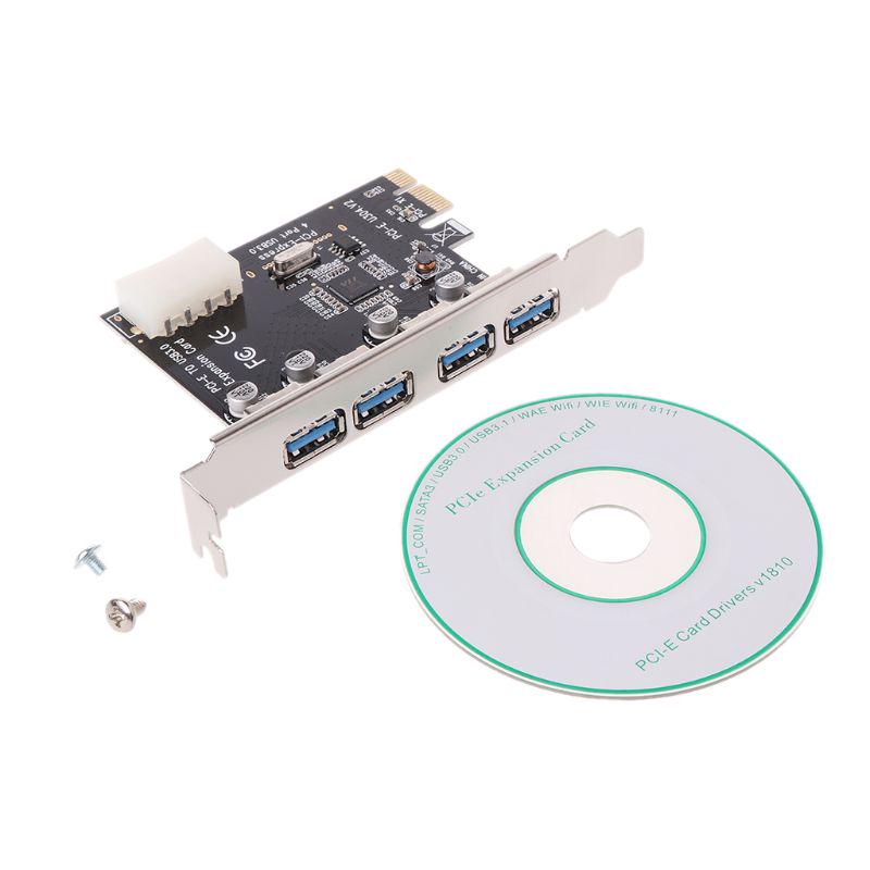 Buy 4 Ports SuperSpeed USB 3.0 PCI-e PCI Express Expansion Adapter Card ...