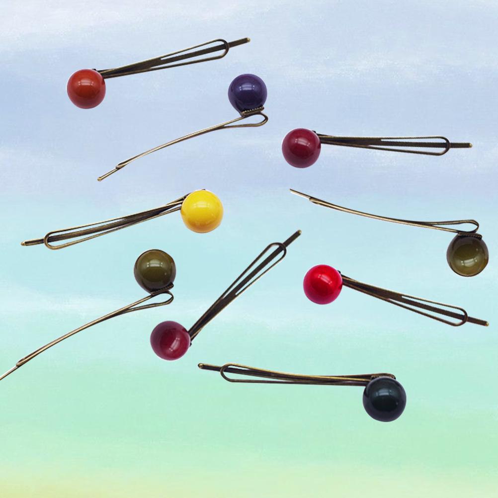 Buy 7pcs Bobby Pins Beaded Metal Snap Antique Assorted Hairpins for ...