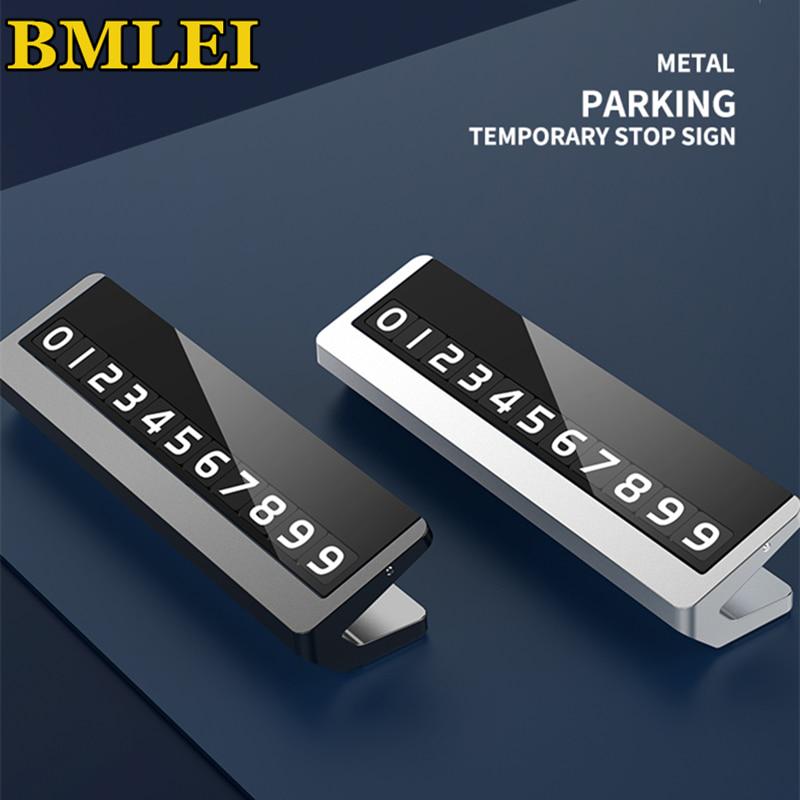 Buy Alloy Metal Car Parking Phone Number Plate Card Universal Hidden ...