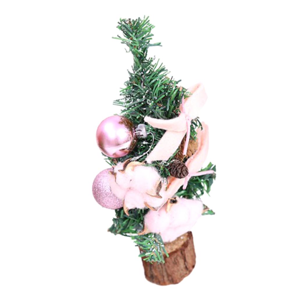 Buy Mini Christmas Tree Wooden Base Table Centerpiece Decoration A at ...