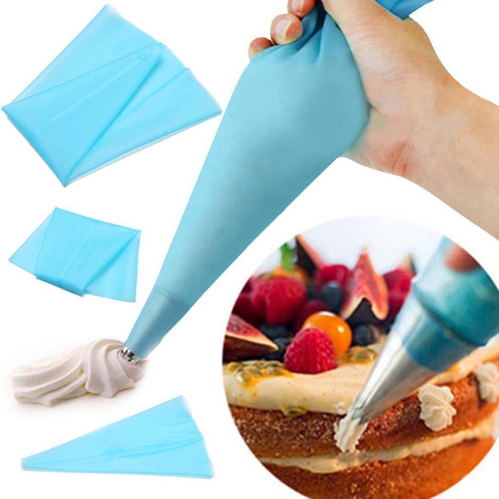 Buy Silicone Icing Piping Cream Pastry Bag + 6 Stainless Steel Nozzle ...