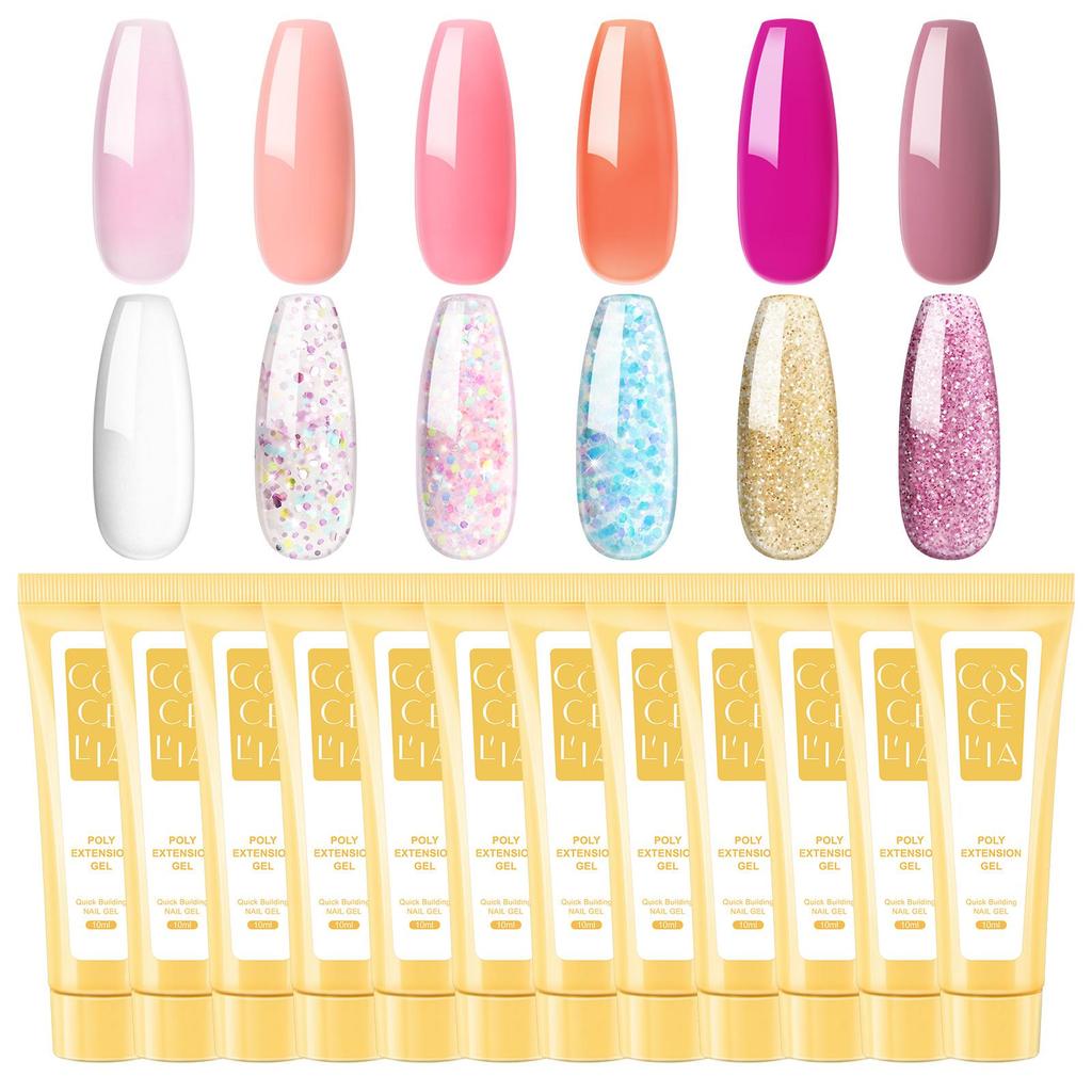 💰Köp billigt online COSCELIA 10ml Poly Nail Gel Set 8/10/12 Color Quick ...