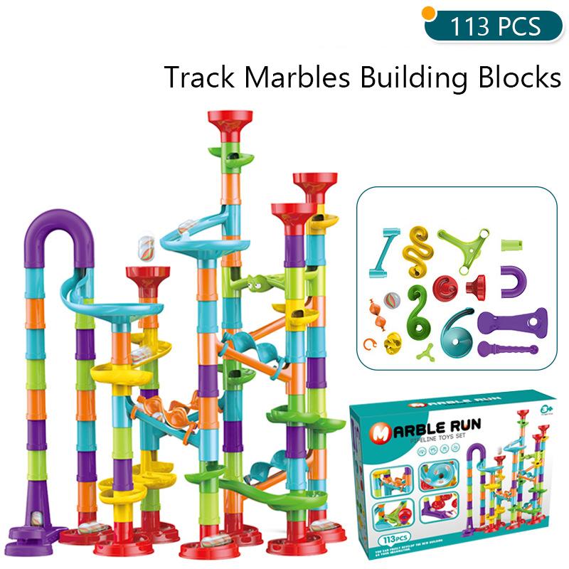 Marbles Run Catapult Track Building Blocks Slide Beads Educational ...