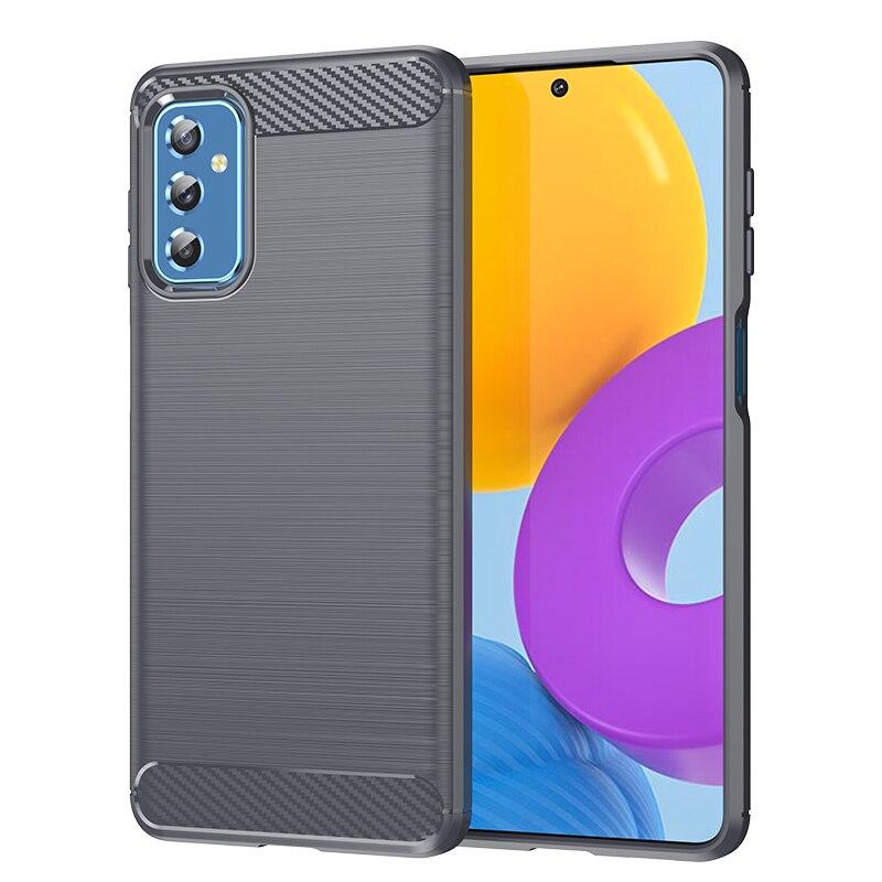 Buy Case For Samsung Galaxy M52 5G Soft Silicone Rugged Carbon Fiber ...