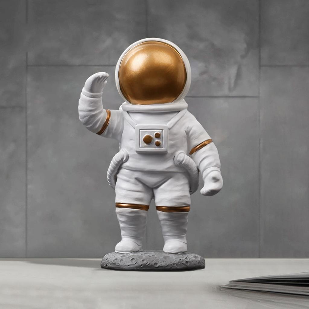 Buy Handmade Spaceman Statue Home Tabletop Astronaut Sculpture Salute ...