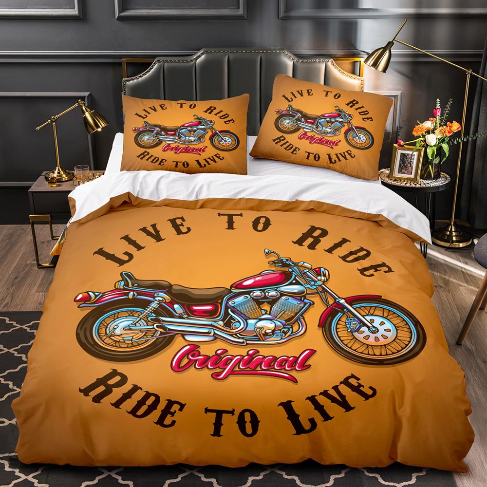 Cheap 3D Classic Motorcycle Bedding Set Rock Style Motorcycle Duvet ...