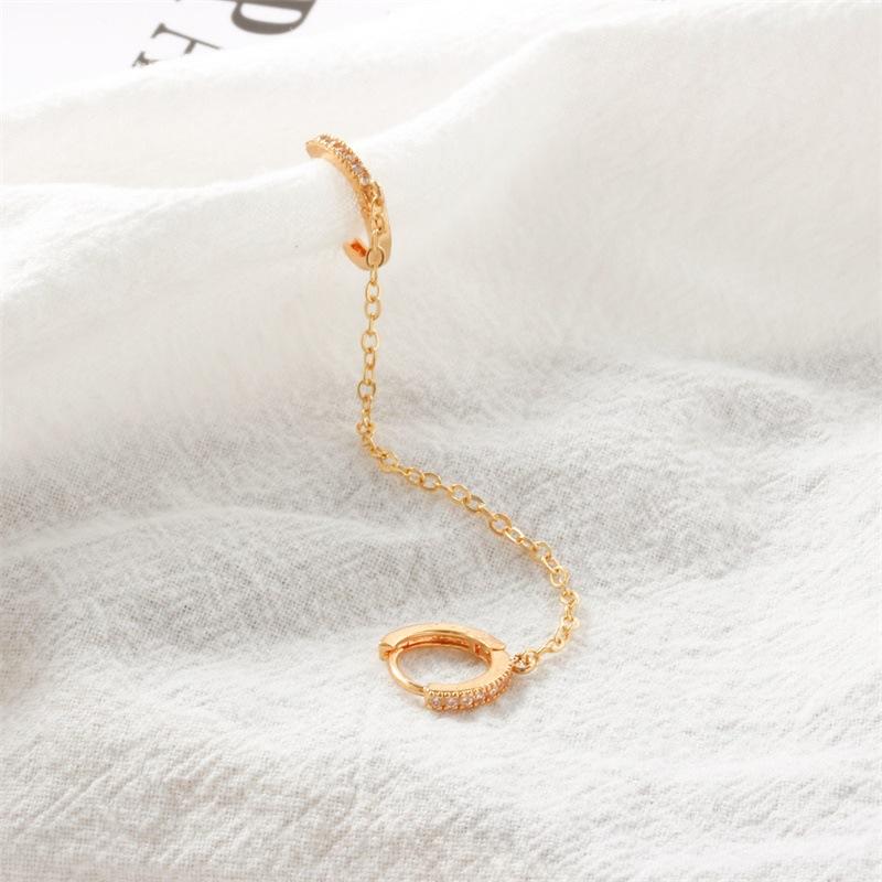 Buy 1pc Fashion Circle Ear Cuff Retractable Earrings for Women Men Gold ...