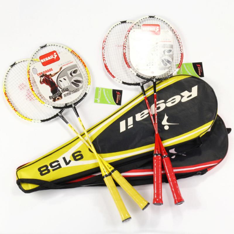 1 Çift Alaşımlı Regail Badminton Raket Çift Raket G4 Fiteness Raket ...