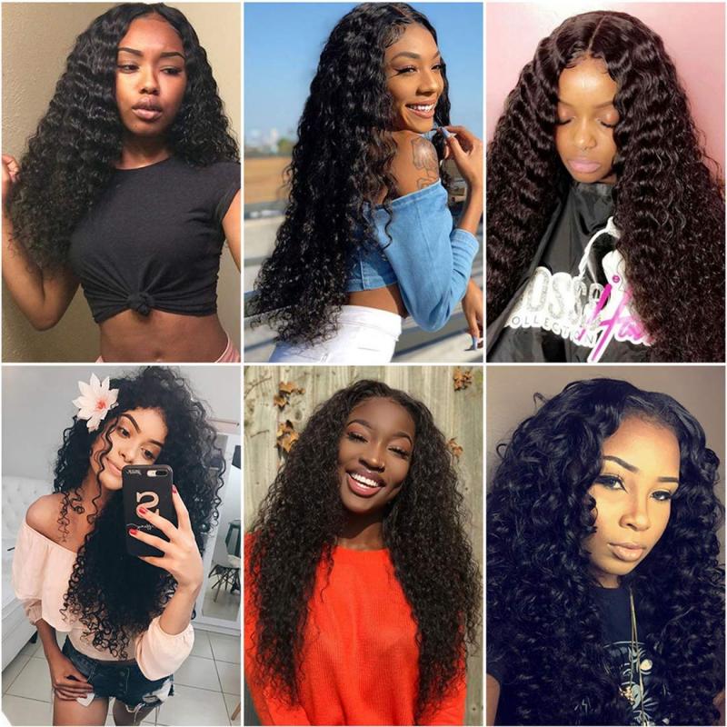 Buy Peruvian Deep Wave Bundles, Deep Curly Virgin Human Hair Extension ...