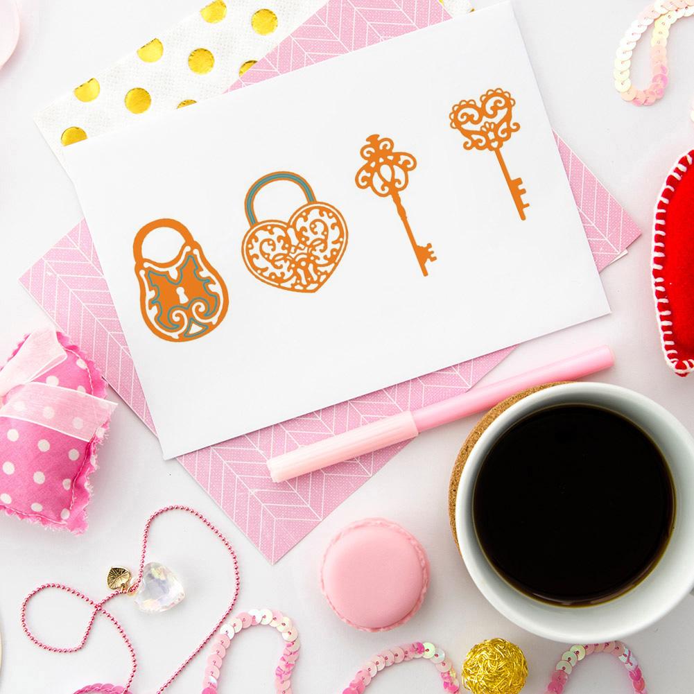 Buy Metal Cutting Dies Retro Key Lock Mold DIY Scrapbook Embossing ...